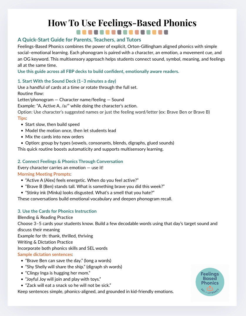 Feelings-Based Phonics Quick Guide | Simple How-To PDF